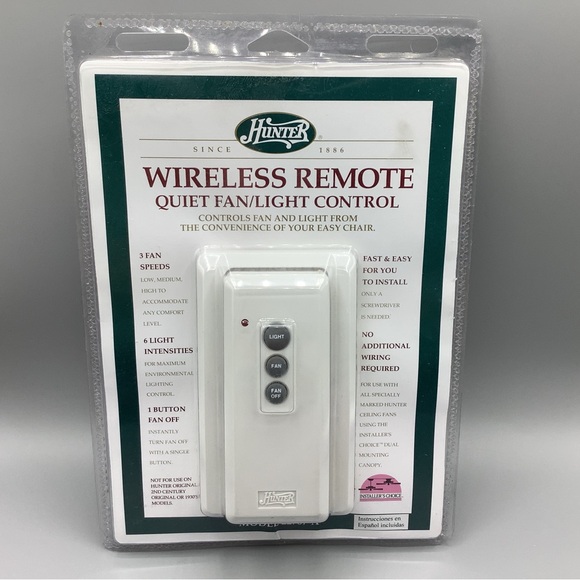 Hunter | Other | Hunter Universal Wireless Remote Fanlight Control ...